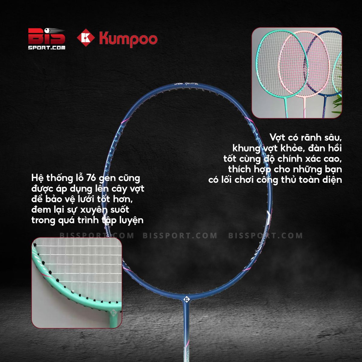 Vợt Cầu Lông Kumpoo BX8 Chính Hãng - Tặng Kèm Lưới Đan, Bao Vợt Và Quấn Cán